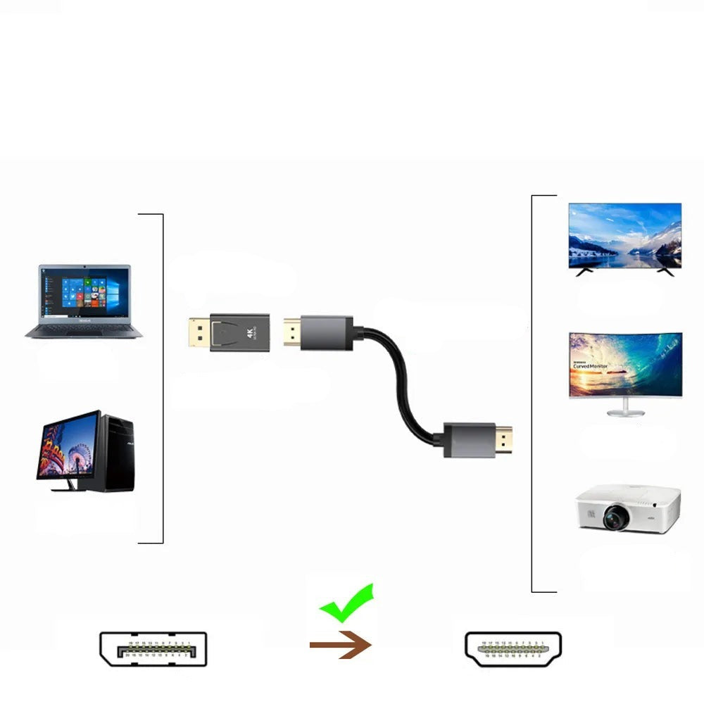 מתאם מ-DisplayPort ל-HDMI - ממיר וידאו 4K באיכות הגבוהה ביותר – סמארטקום